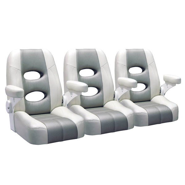 Triple Billfish with Fixed Bottom and Pivot Arms - Llebroc Marine Seating