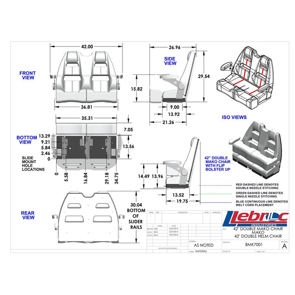 Mako 42" Bench - Llebroc