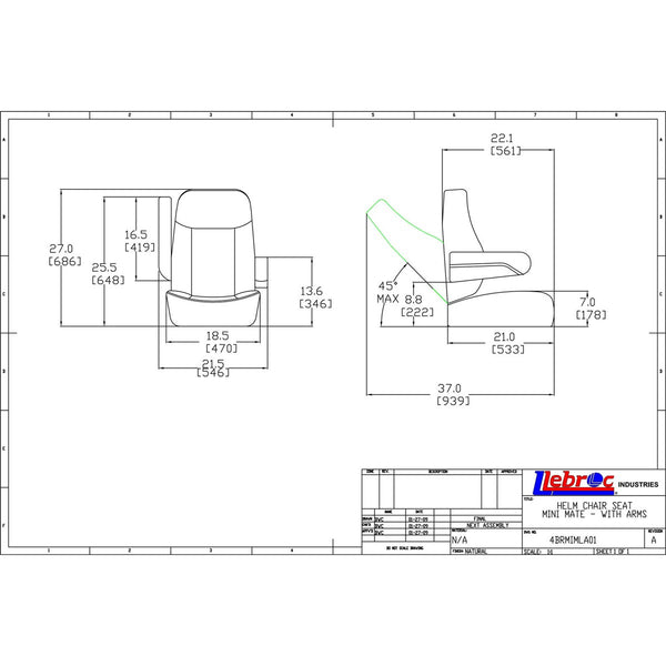 Mini Mate Series 1 Helm Chair - Llebroc Marine Seating