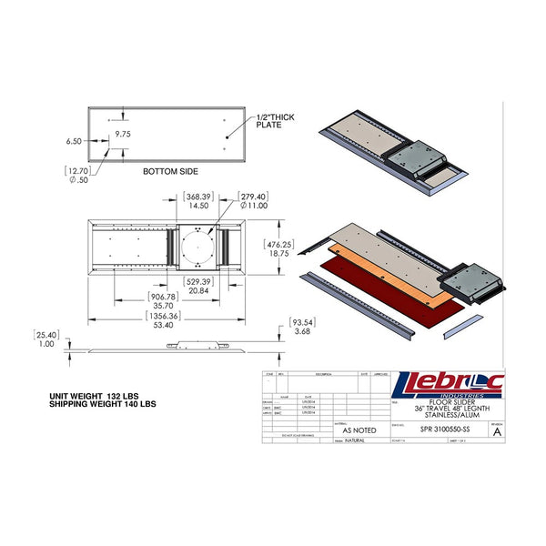 Springfield Stainless Steel Floor Slider - Llebroc Marine Seating